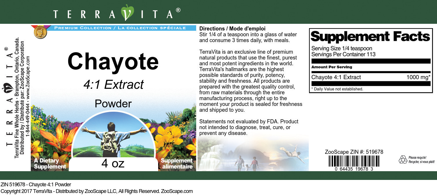 ZooScape! Herbs - Chayote: Chayote 4:1 Extract, Chayote, and more!